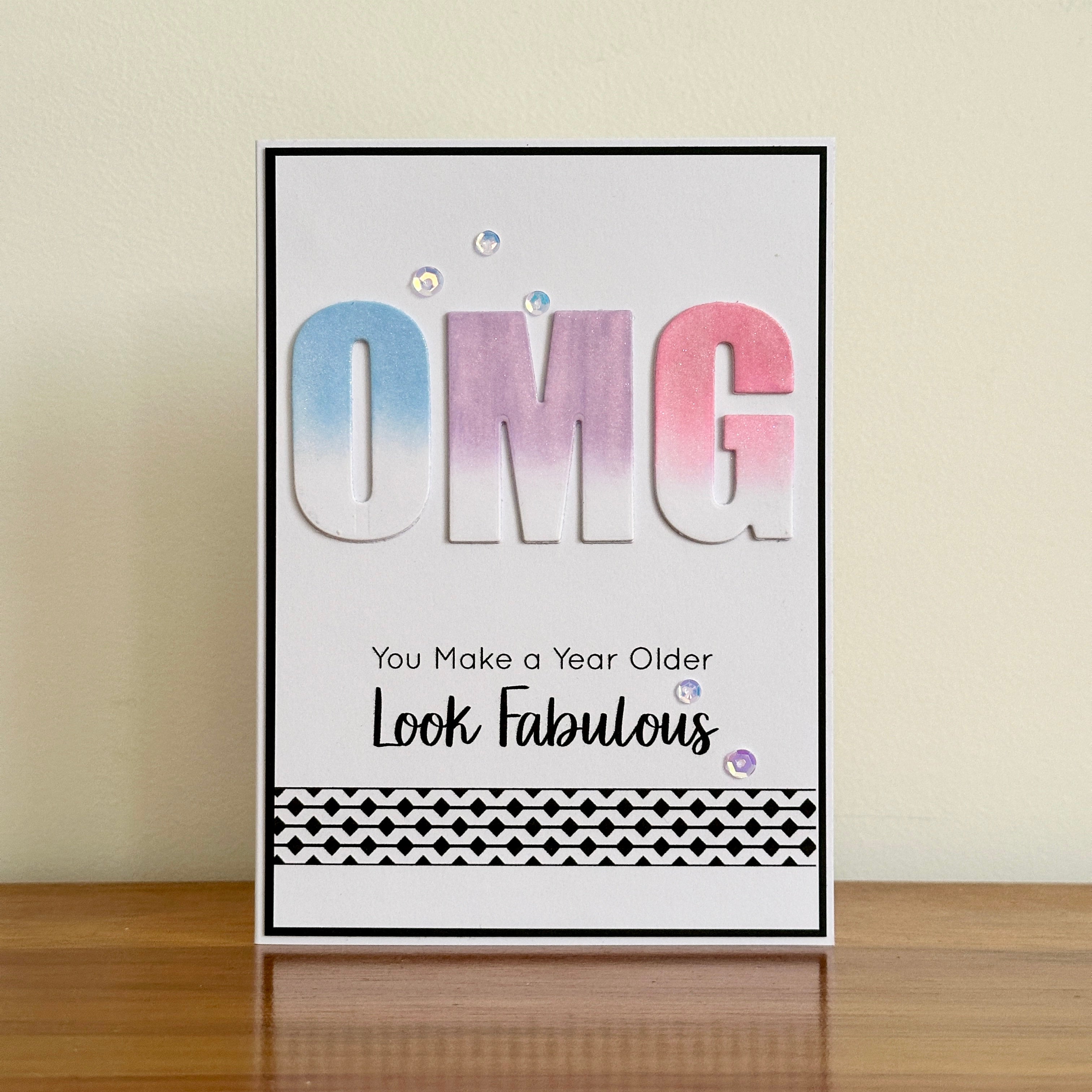 OMG | Can be Personalised | Handmade Birthday Card | Inkie Fingers Cards