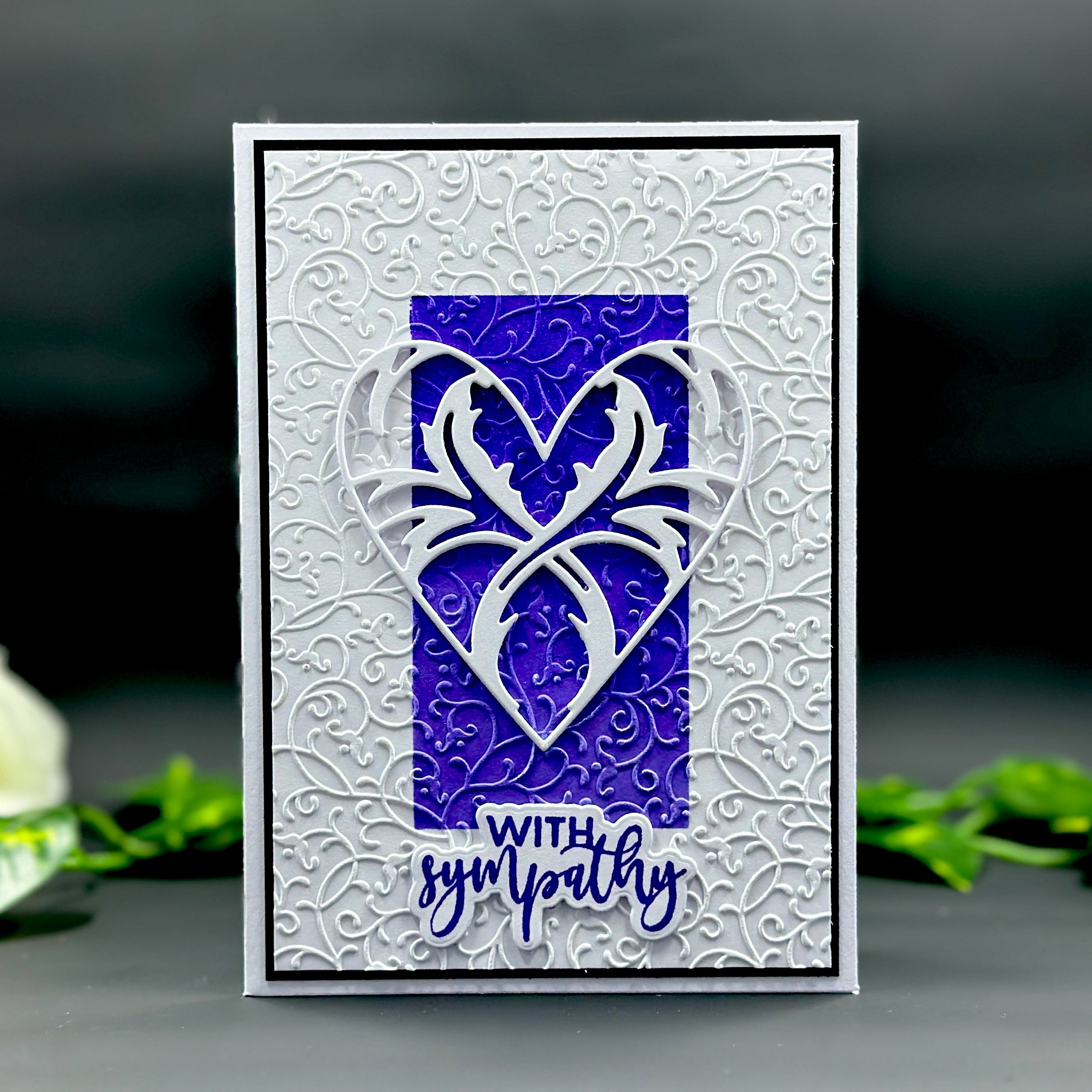 Purple Heart Sympathy | Handmade Sympathy Card | Inkie Fingers Cards